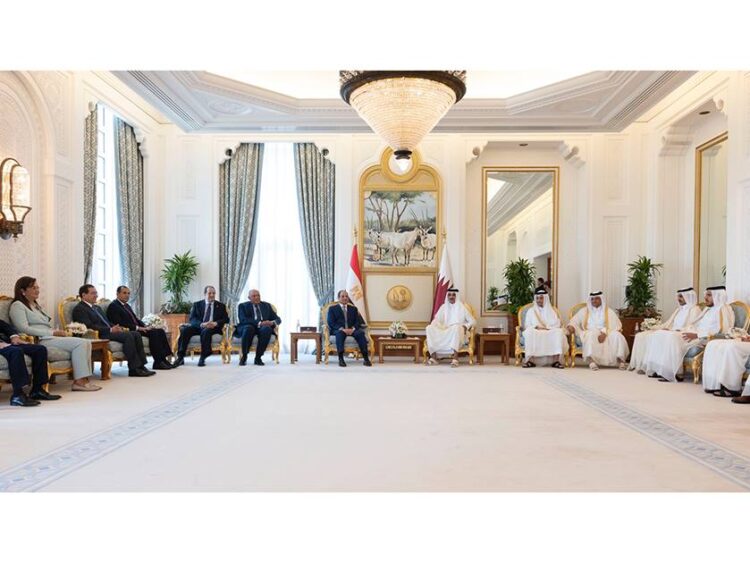 President Sisi meets Qatari Emir at Amiri Diwan in Doha - Egyptian Gazette